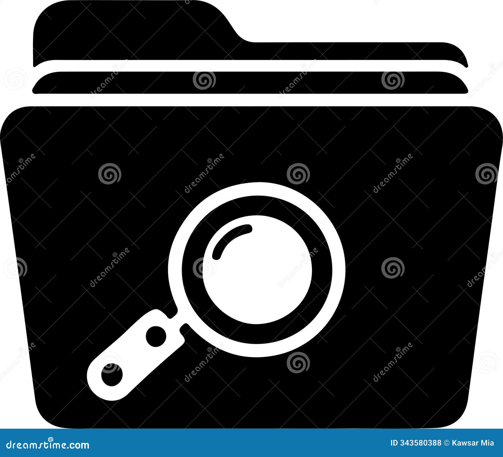 Simple search folder icon stock vector. Illustration of stands - 343580388