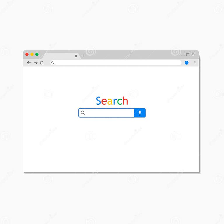 Simple Search Internet Browser Window Isolated on White Background ...
