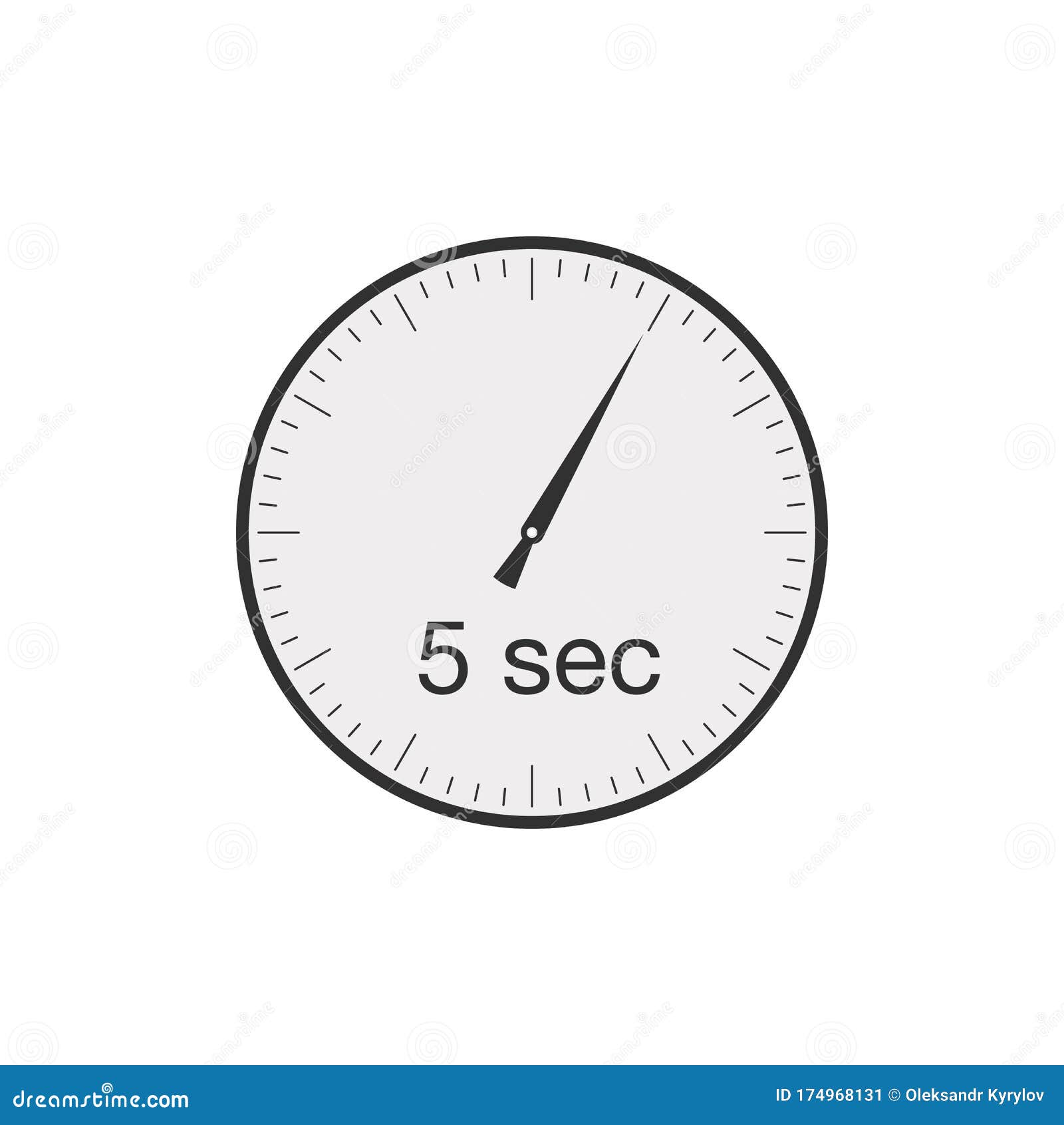 Simple 5 Seconds or 5 Minutes Timer. Stock Vector Illustration Isolated ...