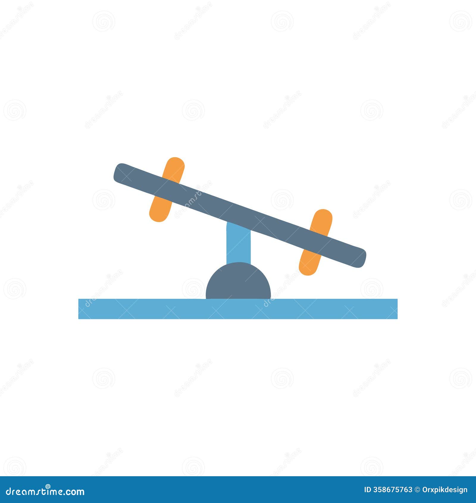 Simple Seesaw Icon for Fun stock illustration. Illustration of play - 358675763