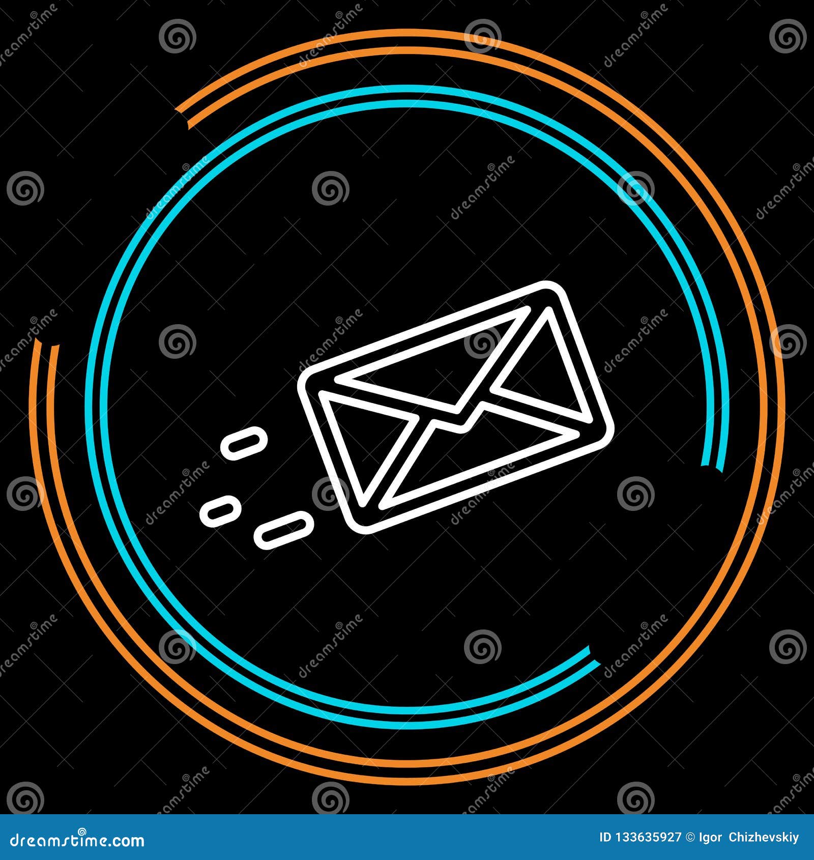 Simple Sending Message Thin Line Vector Icon Stock Vector ...