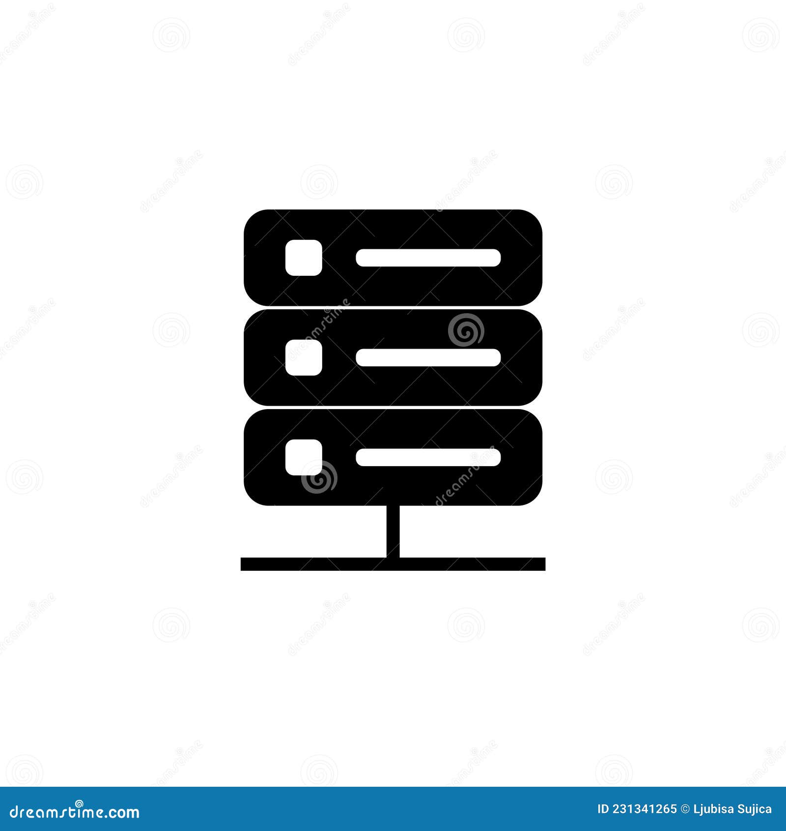Simple Server Icon Isolated on White Background Stock Vector ...