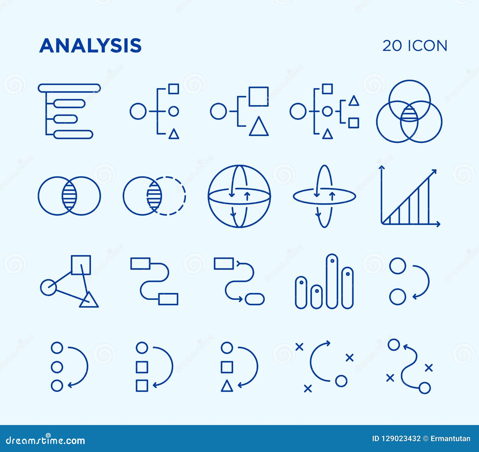 Simple Set of Analysis. Diagrams. Vector Line Icons. Stock Illustration ...