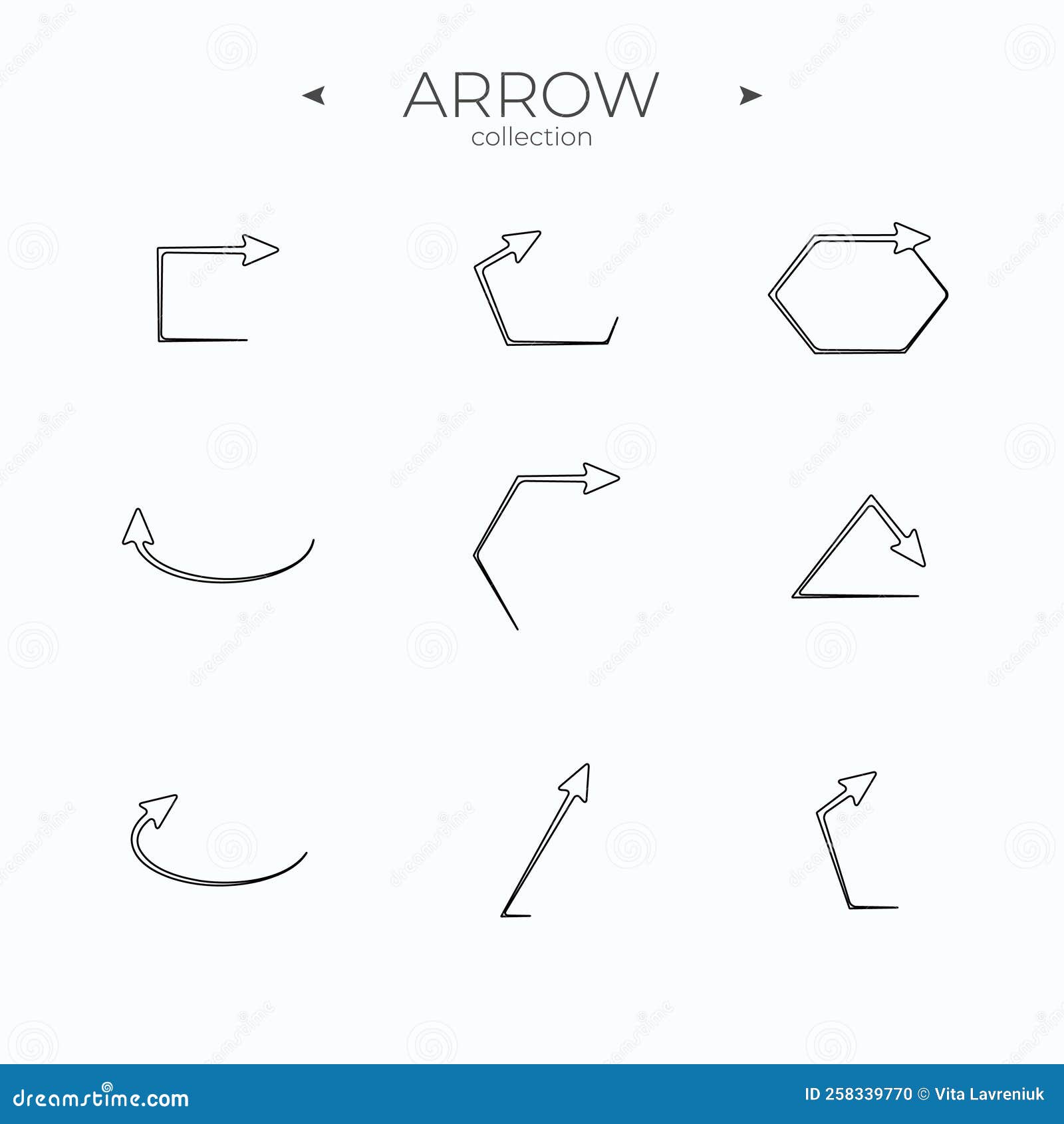 Line Arrow Icon Set. Line Icons Collection. Modern Vector Symbols. Stock Vector - Illustration ...