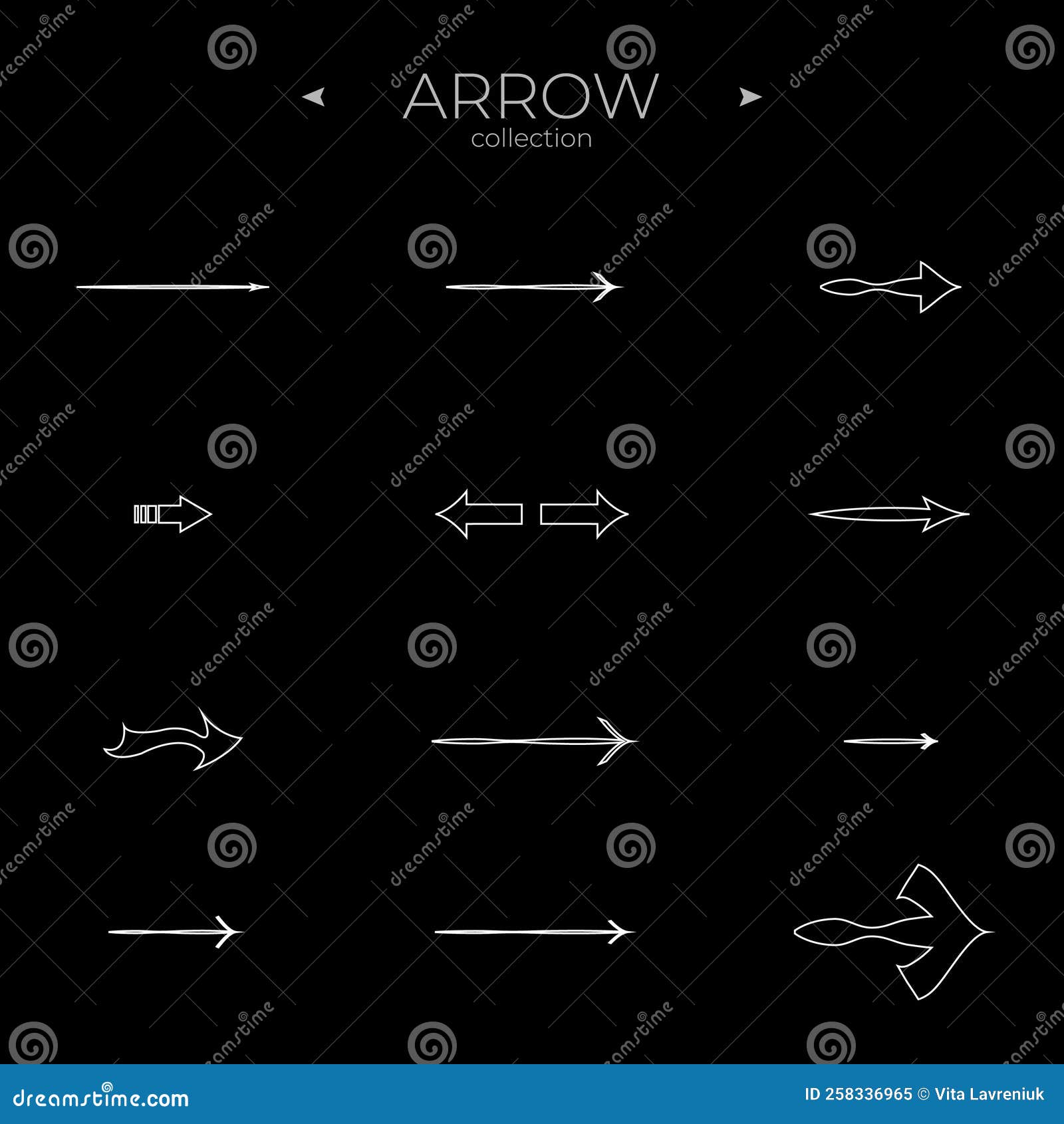 Line Arrow Icon Set. Line Icons Collection. Modern Vector Symbols. Stock Vector - Illustration ...