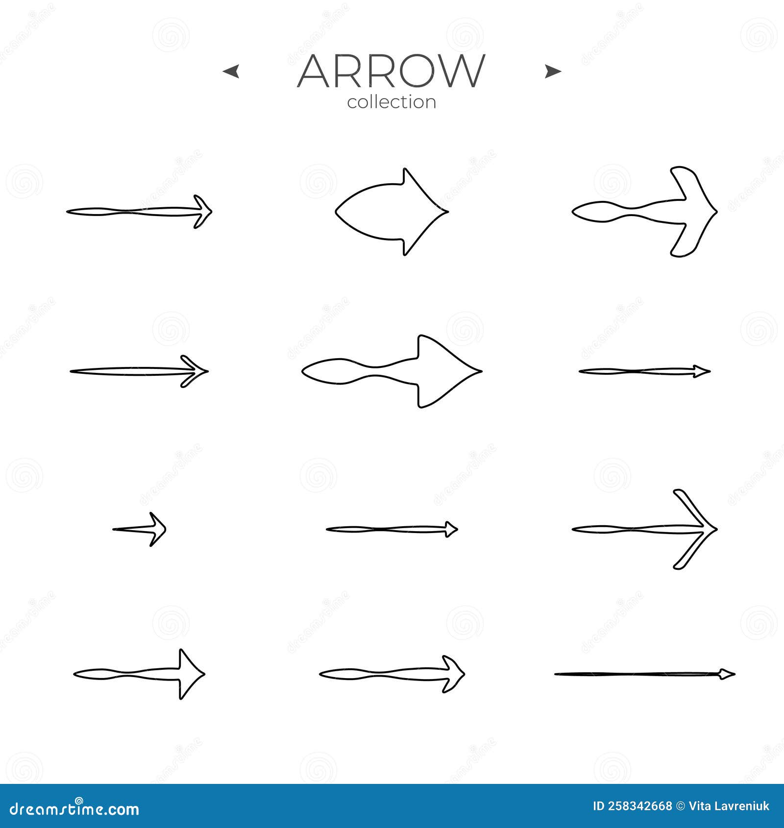 Line Arrow Icon Set. Line Icons Collection. Modern Vector Symbols. Stock Vector - Illustration ...