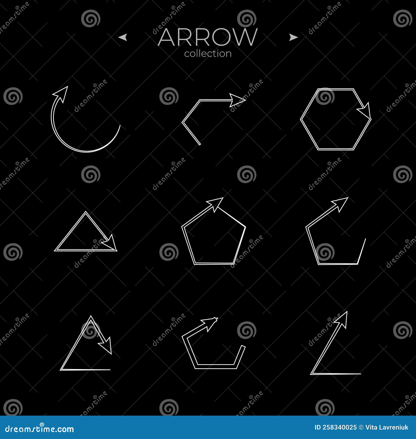Line Arrow Icon Set. Line Icons Collection. Modern Vector Symbols ...