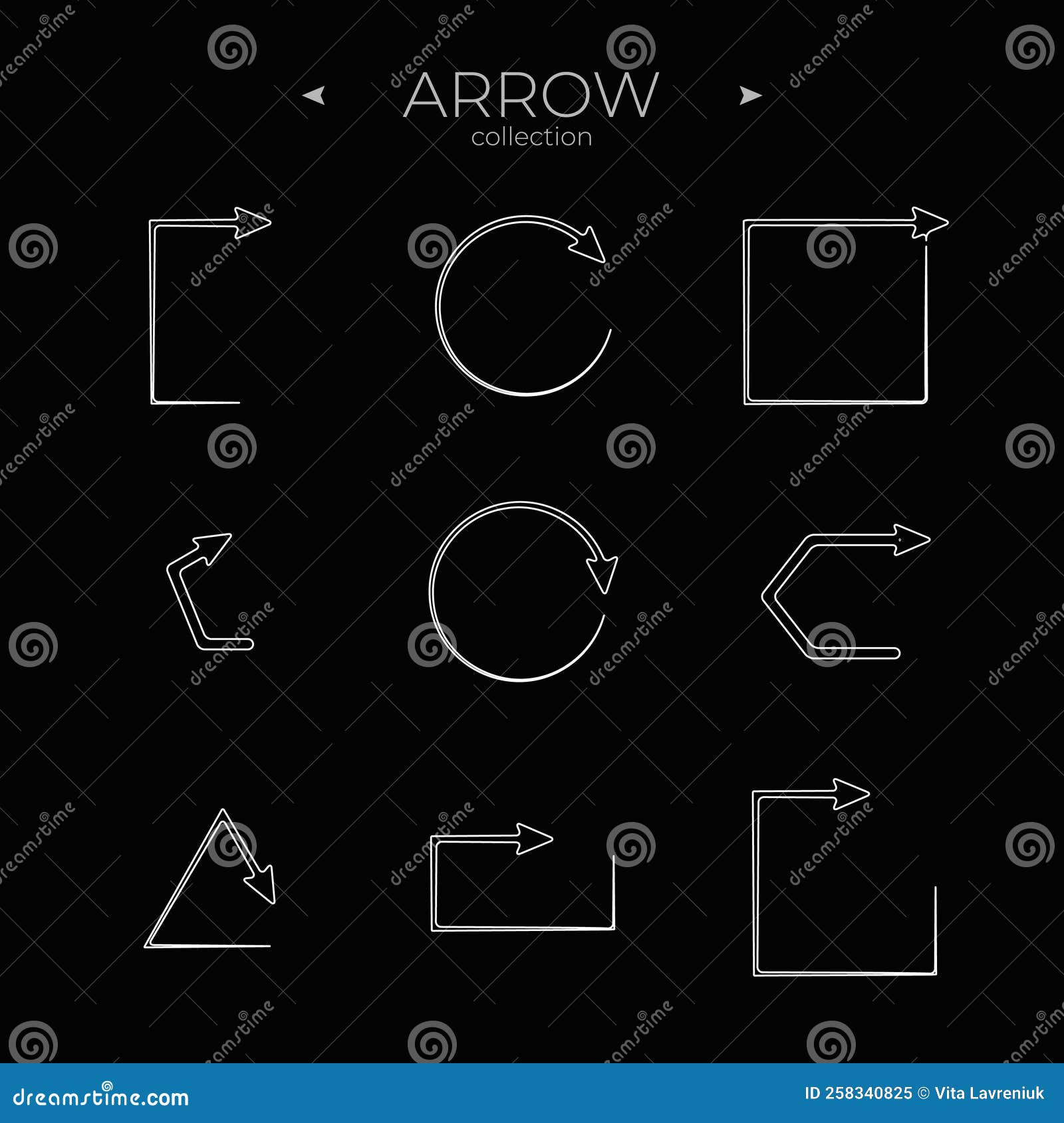 Line Arrow Icon Set. Line Icons Collection. Modern Vector Symbols ...