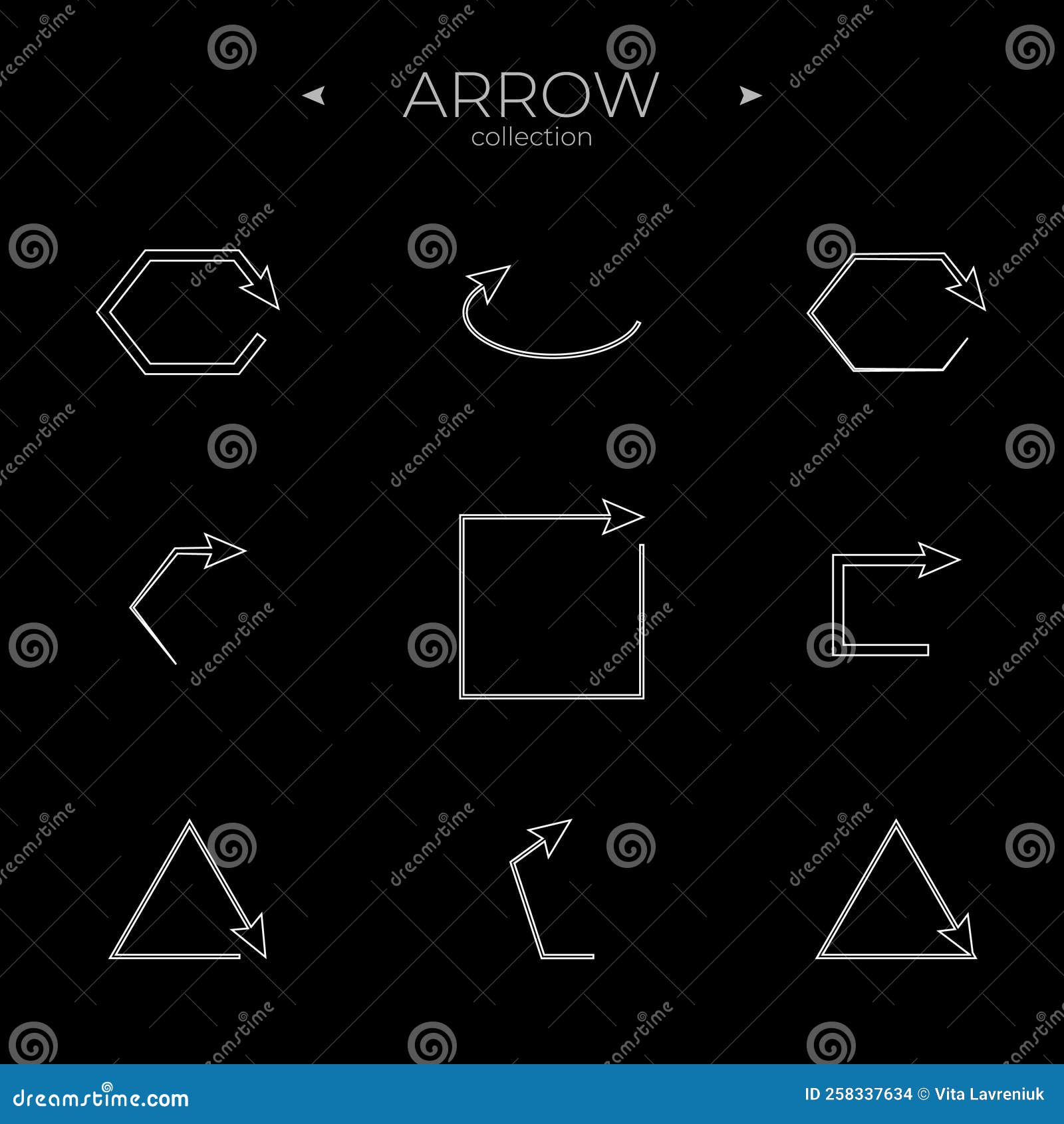 Line Arrow Icon Set. Line Icons Collection. Modern Vector Symbols ...