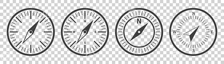 Simple Set of Compass Icons. Set of Compass Symbols on White Isolate ...