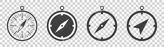 Simple Set of Compass Icons. Set of Compass Symbols on White Isolate ...