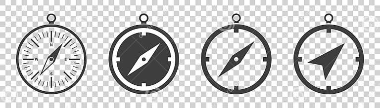 Simple Set of Compass Icons. Set of Compass Symbols on White Isolate ...