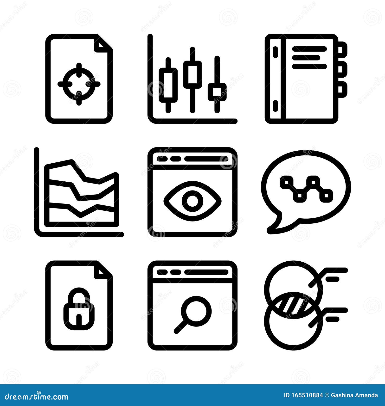 Simple Set of Data Analysis Related Vector Line Icons Stock Illustration - Illustration of line ...