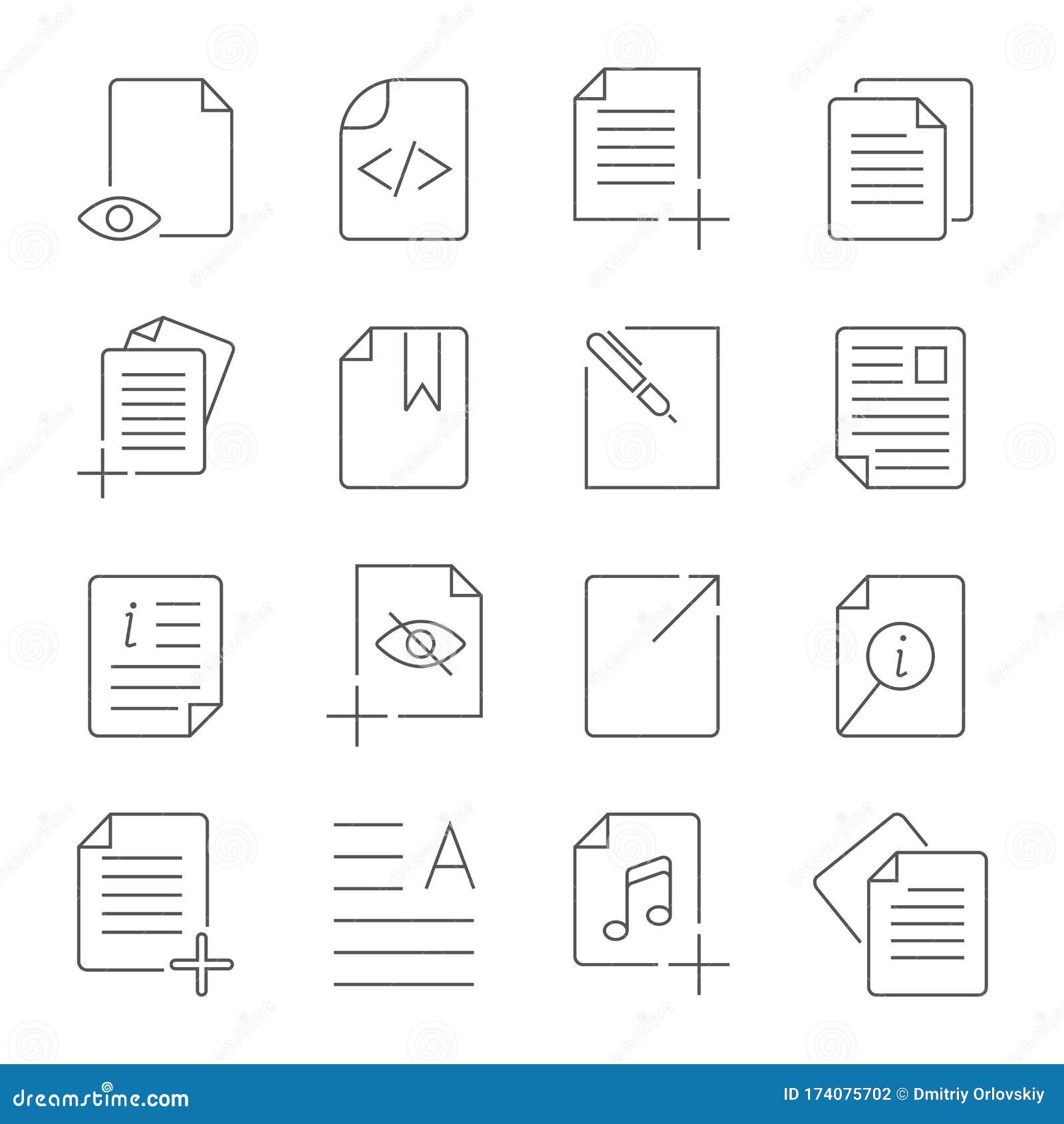 Simple Set of Document Flow Management Vector Line Icons. Contai Stock ...