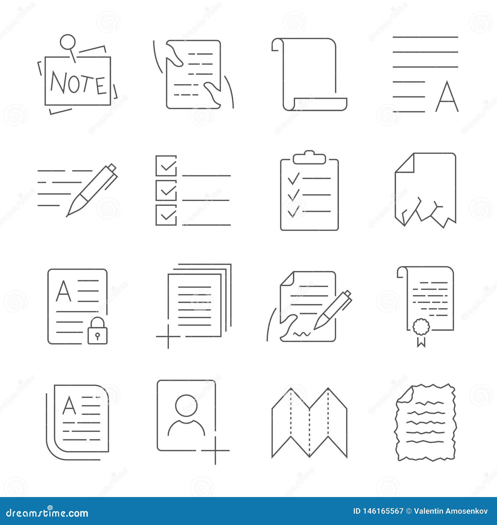 Simple Set of Document Flow Management Vector Line Icons. Contains Such ...