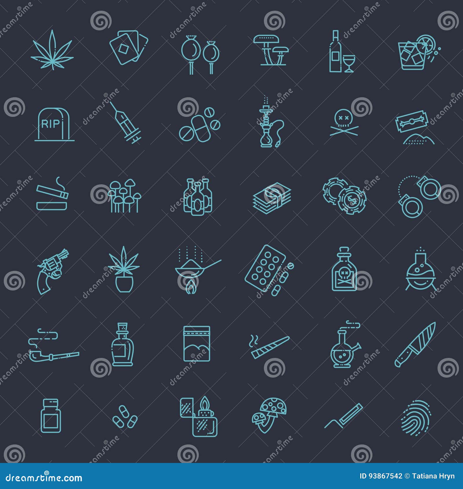 Simple Set of Drugs Related Vector Line Icons Stock Vector ...