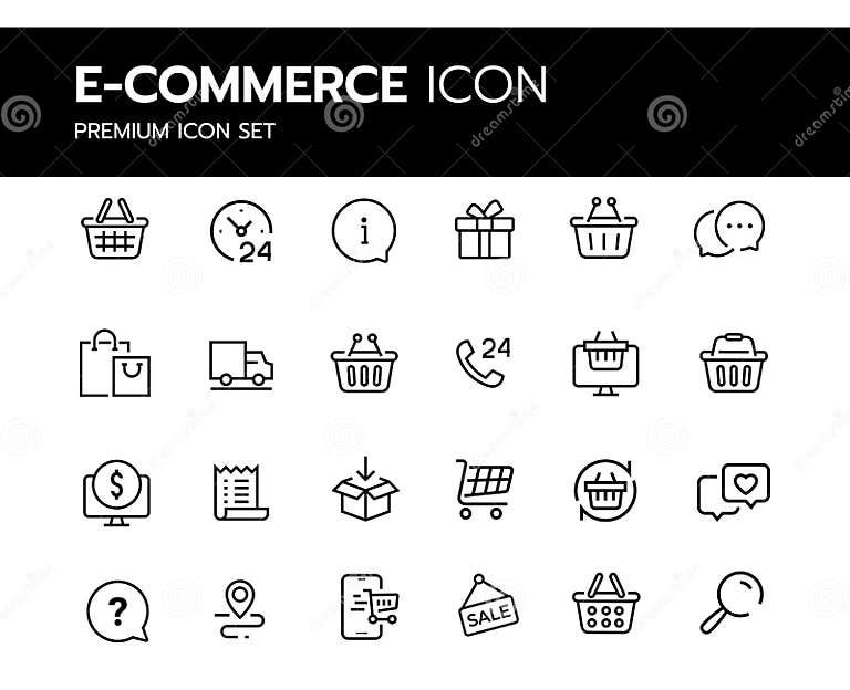 Simple Set of E-Commerce Line Icon. Stock Vector - Illustration of line, marketplace: 266467761