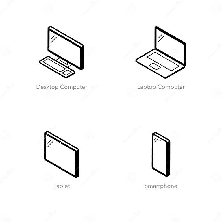 Simple Set of End Users Cloud Computing Icons Stock Vector ...