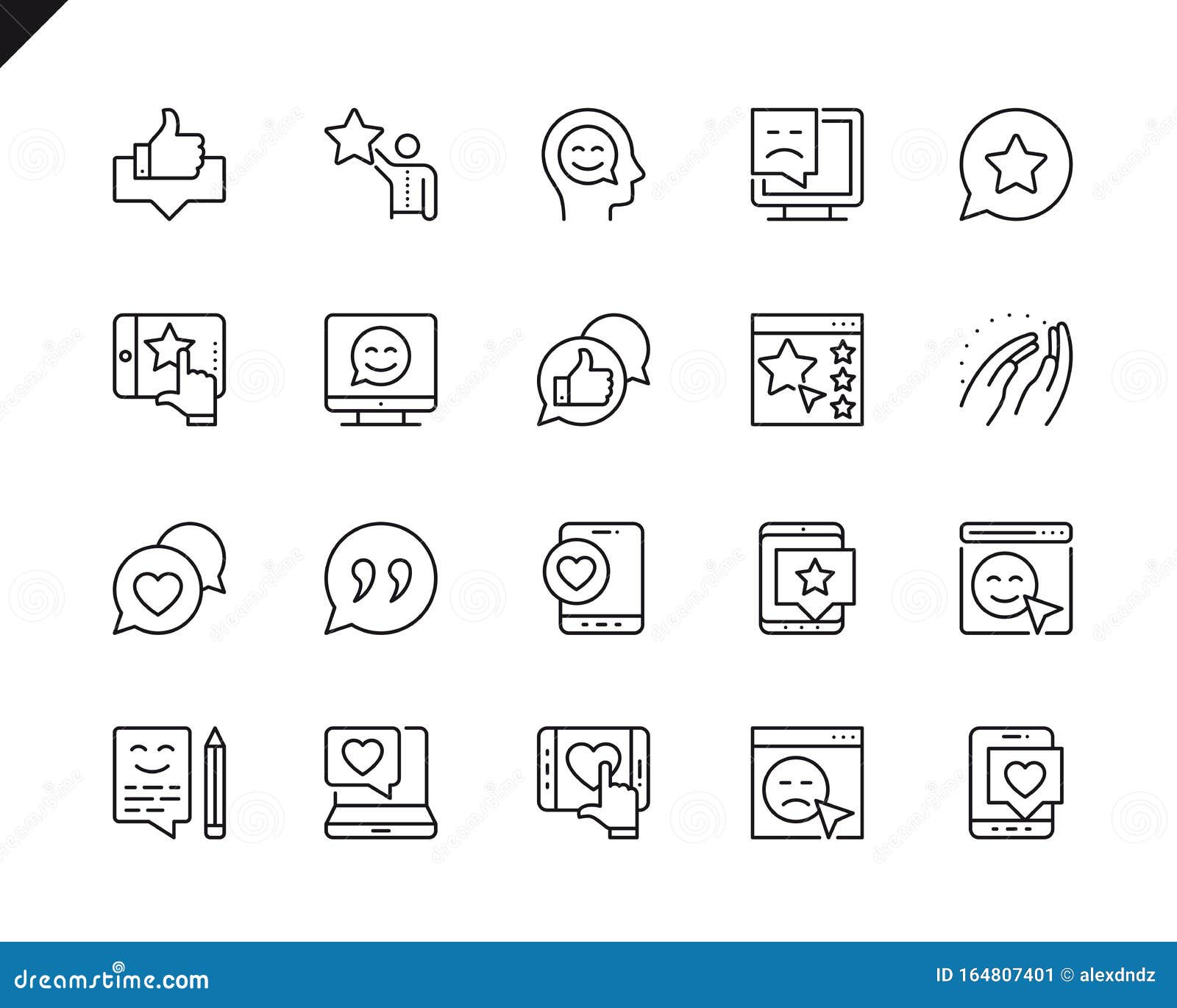Simple Set of Feedback Related Vector Line Icons. Linear Pictogram Pack ...