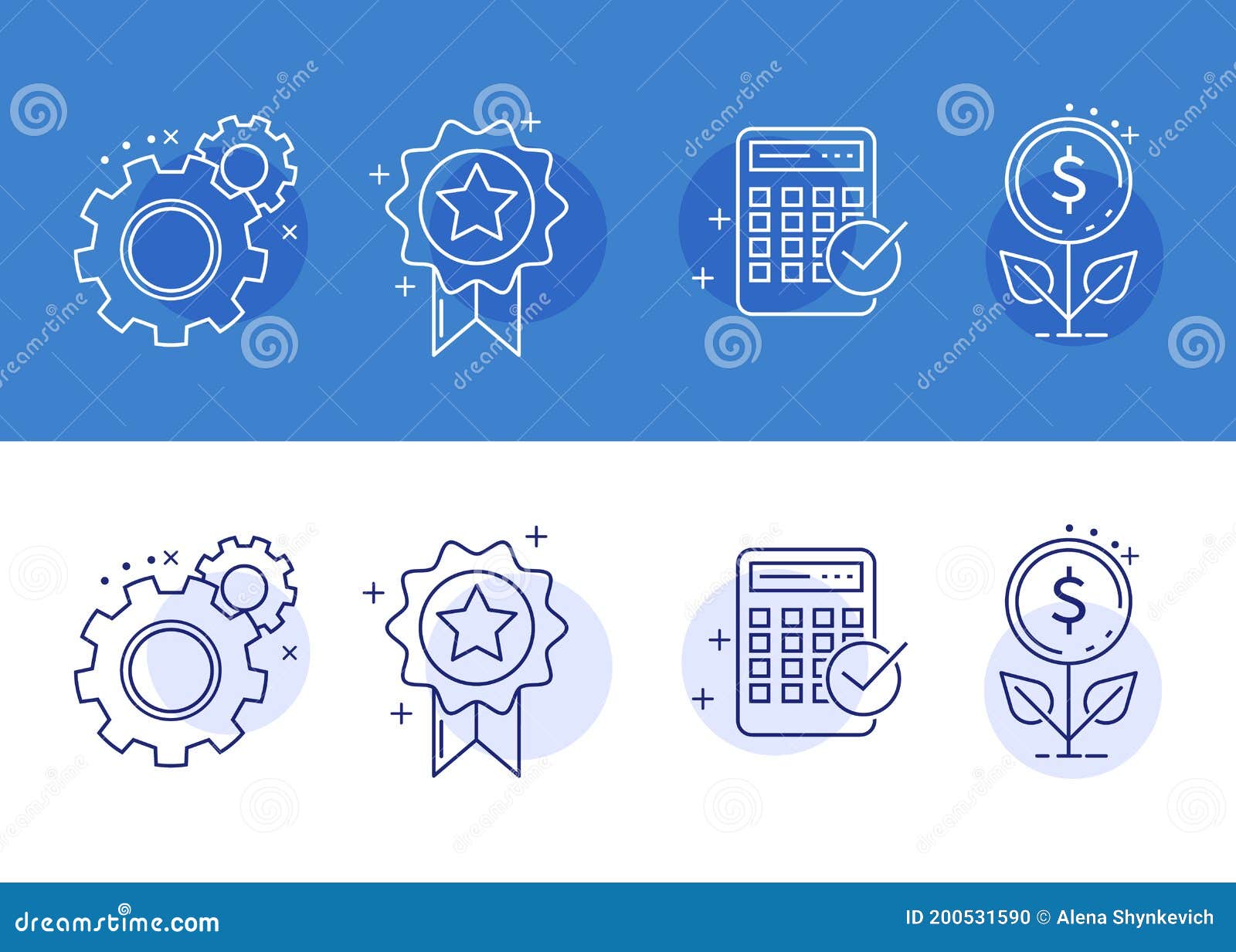 Finance-related Icons Including Graphs, Calculators, And Wallets On ...