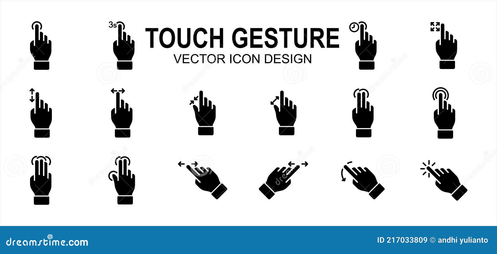 Simple Set of Finger Touch Gesture Related Vector Icon User Interface ...