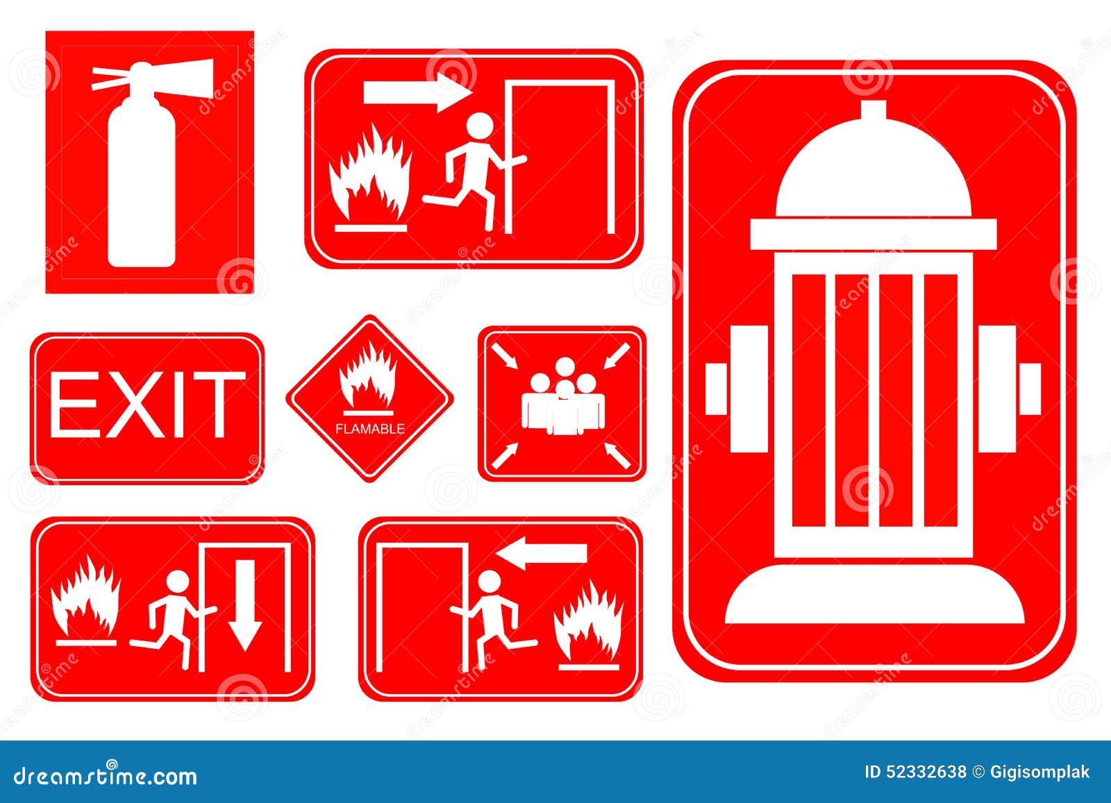 Simple Set of Fire Accident Sign Stock Vector - Illustration of label ...