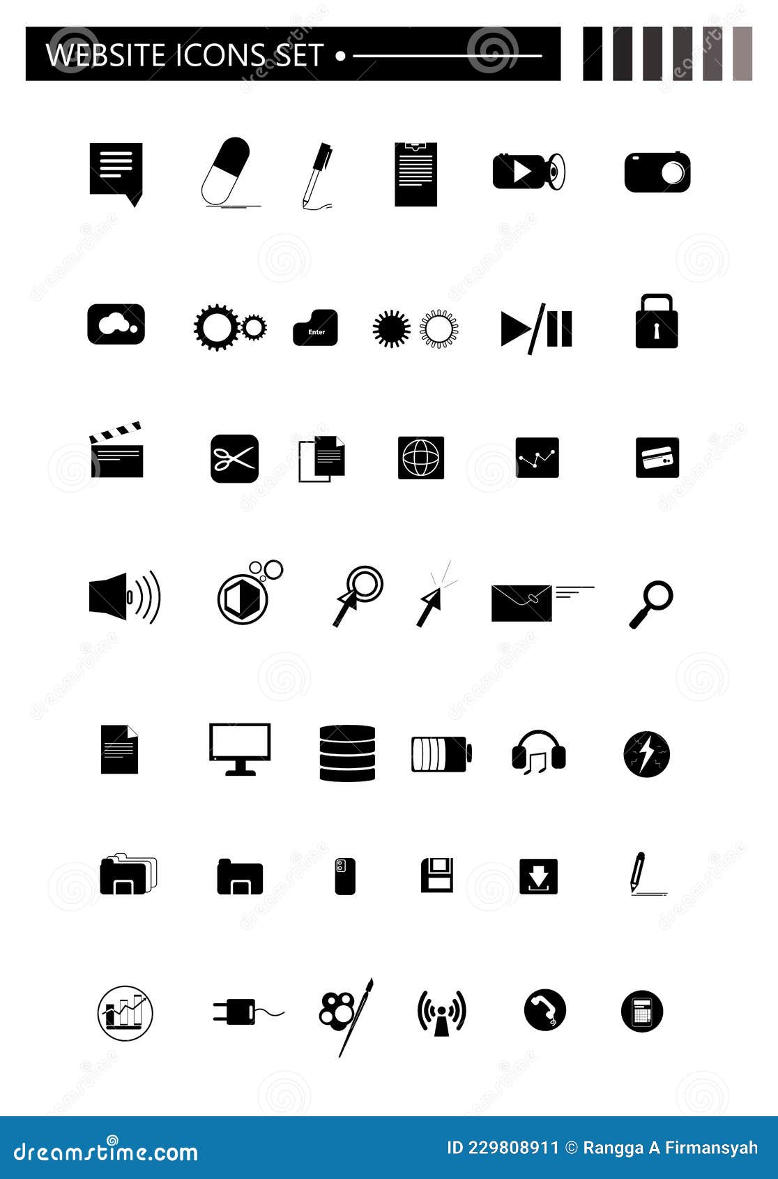 Simple Website Icon Set Vector Illustration Stock Vector - Illustration ...