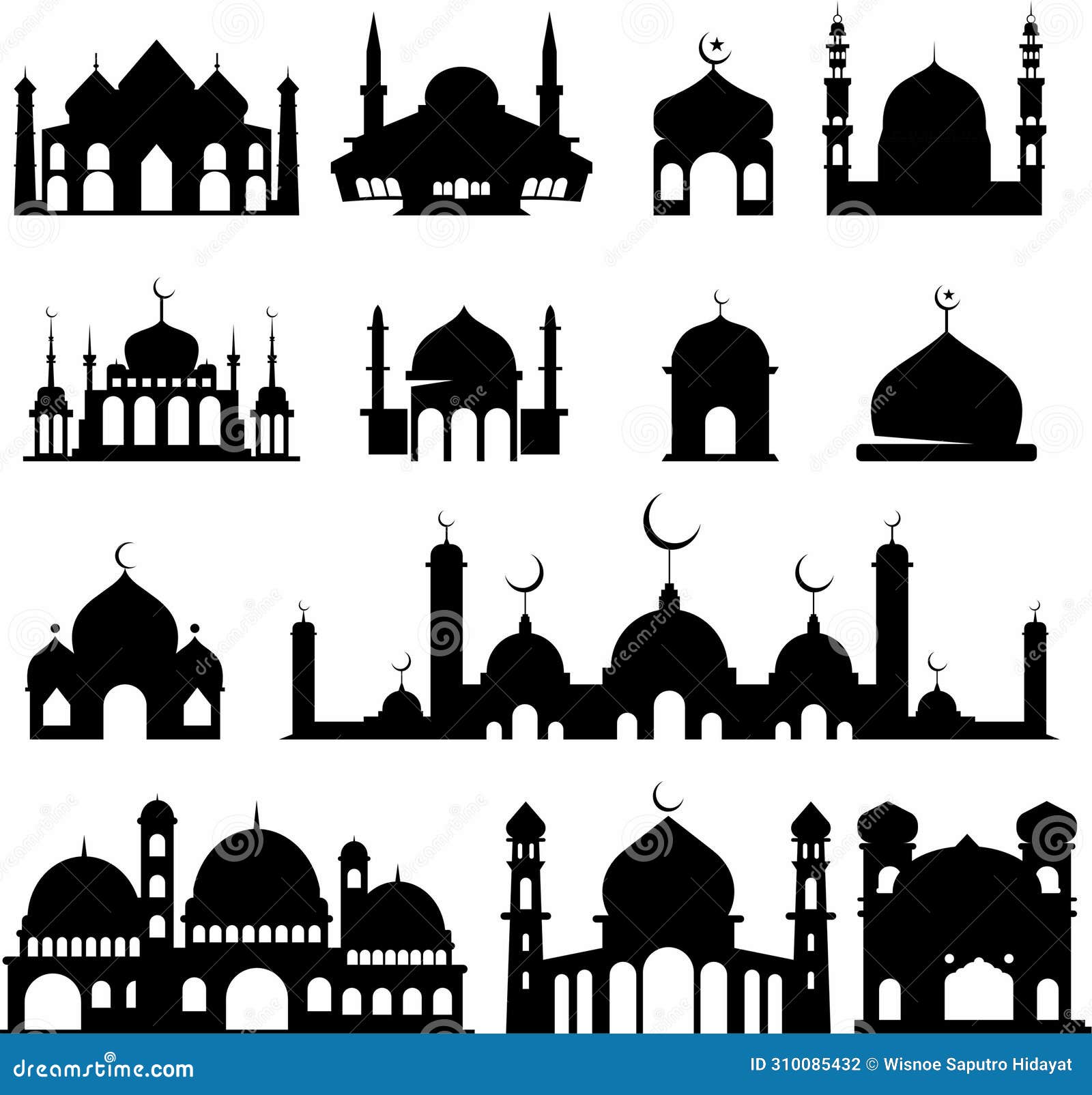 Vector Mosque Shadow Vector Stock Vector - Illustration of arabic ...