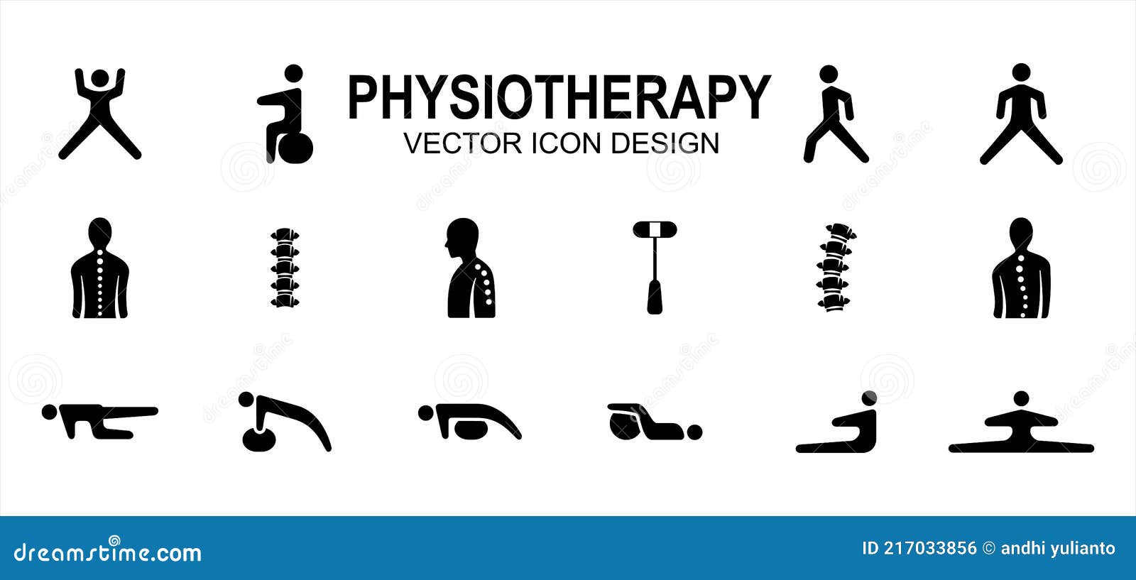 Simple Set of Physiotherapy and Chiropractic Related Vector Icon User ...