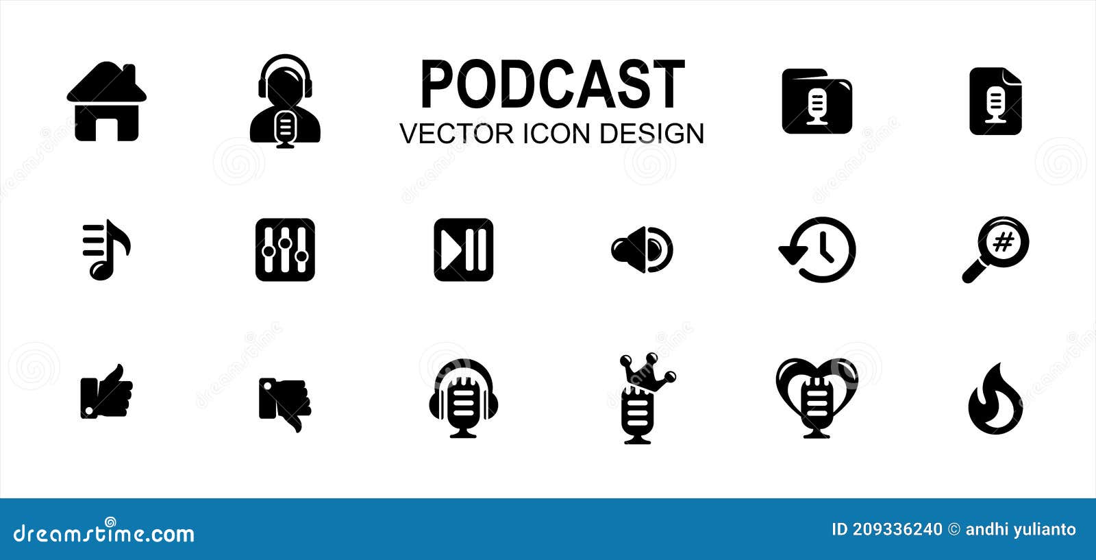 Simple Set of Podcast Streaming Application Vector Icon User Interface ...