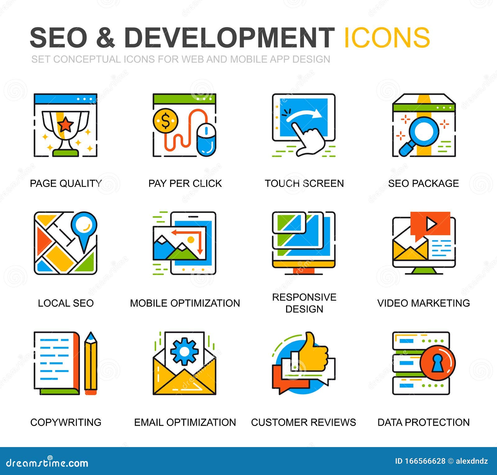 Simple Set Seo and Development Line Icons for Website and Mobile Apps ...