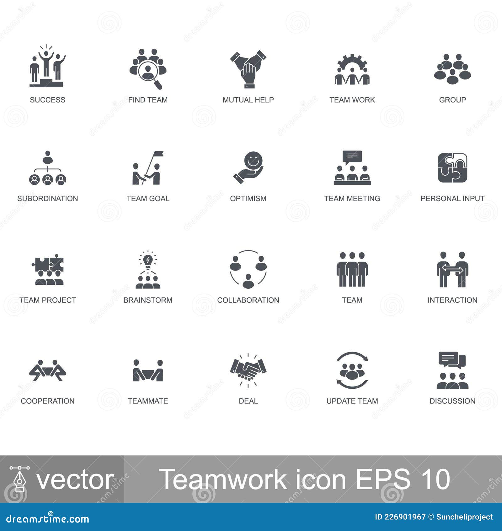Simple Set Of Team Work Related Vector Solid Icons | CartoonDealer.com ...