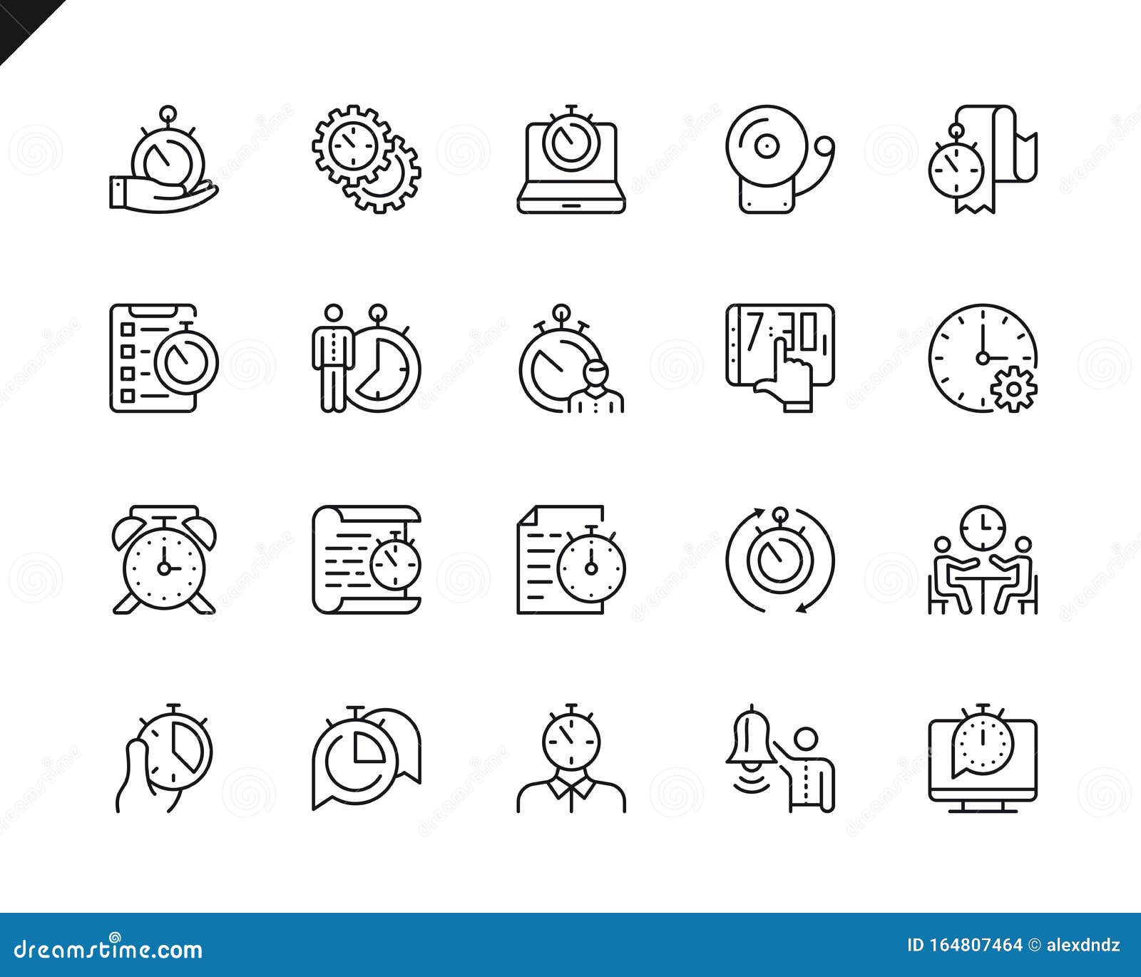 Simple Set of Time Management Related Vector Line Icons. Linear ...