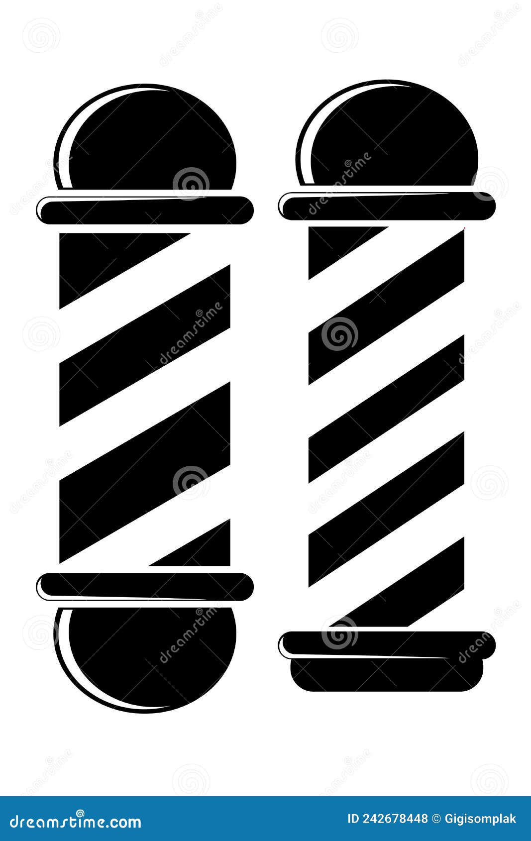 Simple Set 2 Vector Barber Shop Lamp Sign, Isolated on White Stock ...