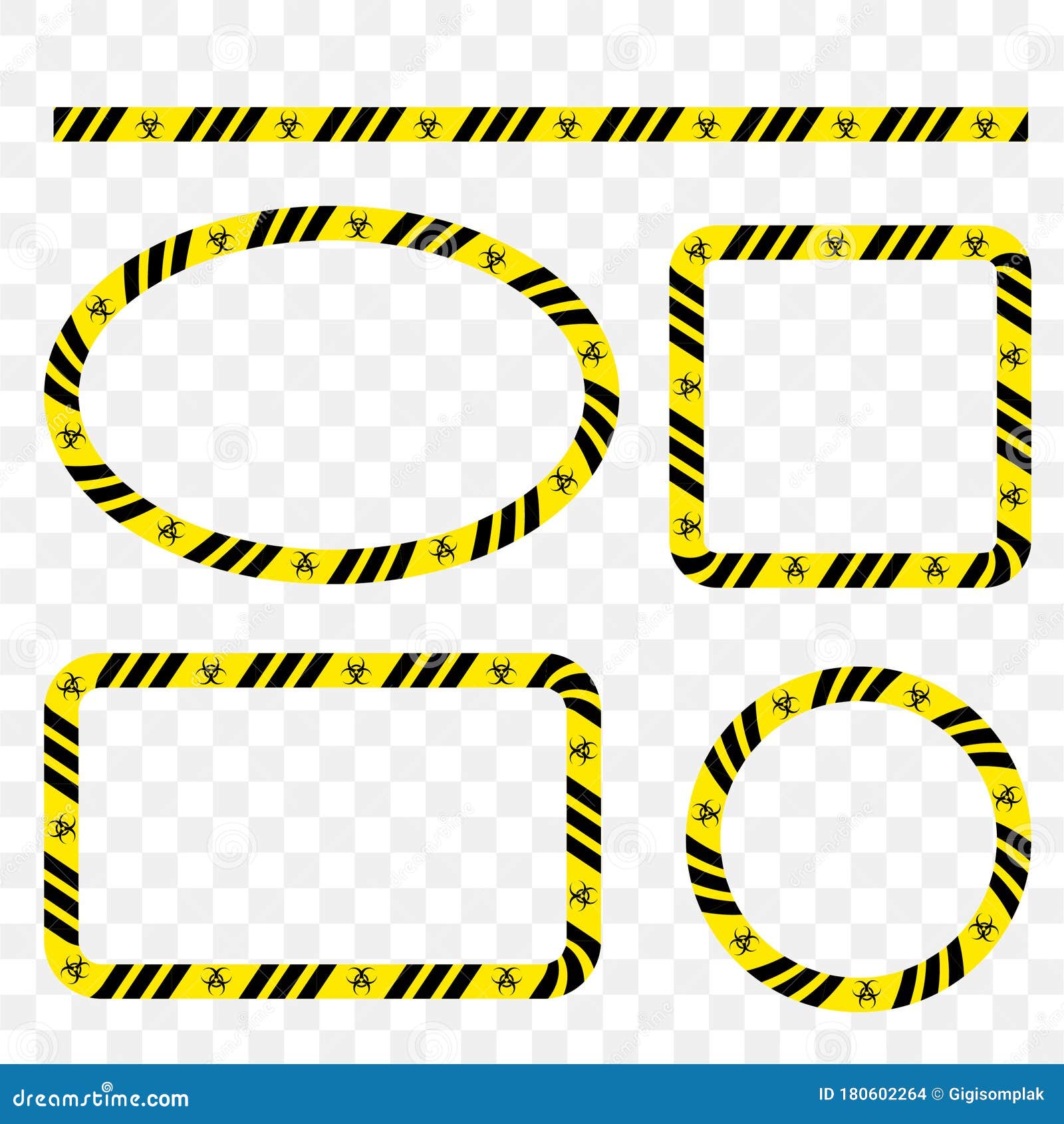 Simple Set Vector Oval, Rectangle, Circle, Square Police Line, Frame ...