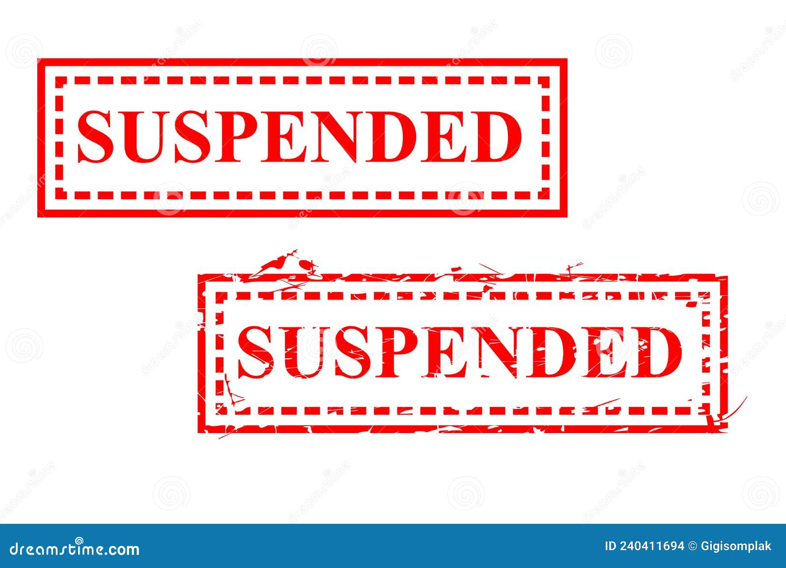 Simple Set Vector Rectangle Red Rubber Stamp, Suspended Stock Vector ...