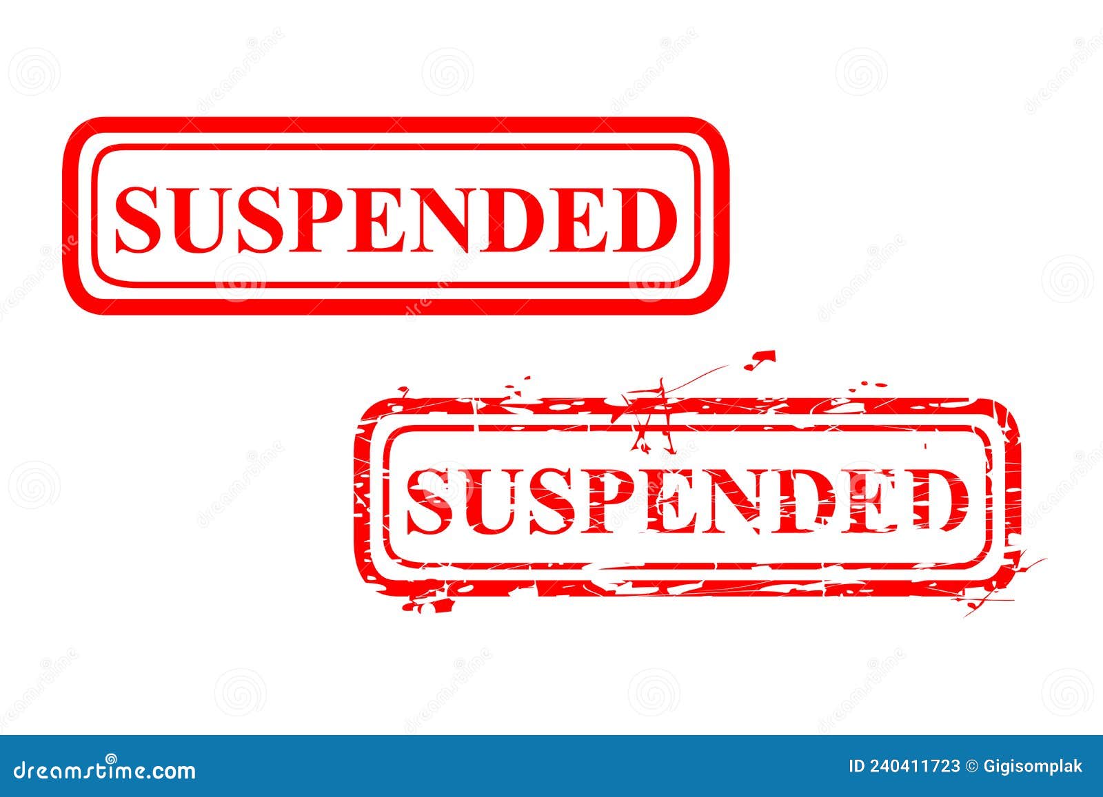 Simple Set Vector Rectangle Red Rubber Stamp, Suspended Stock Vector ...