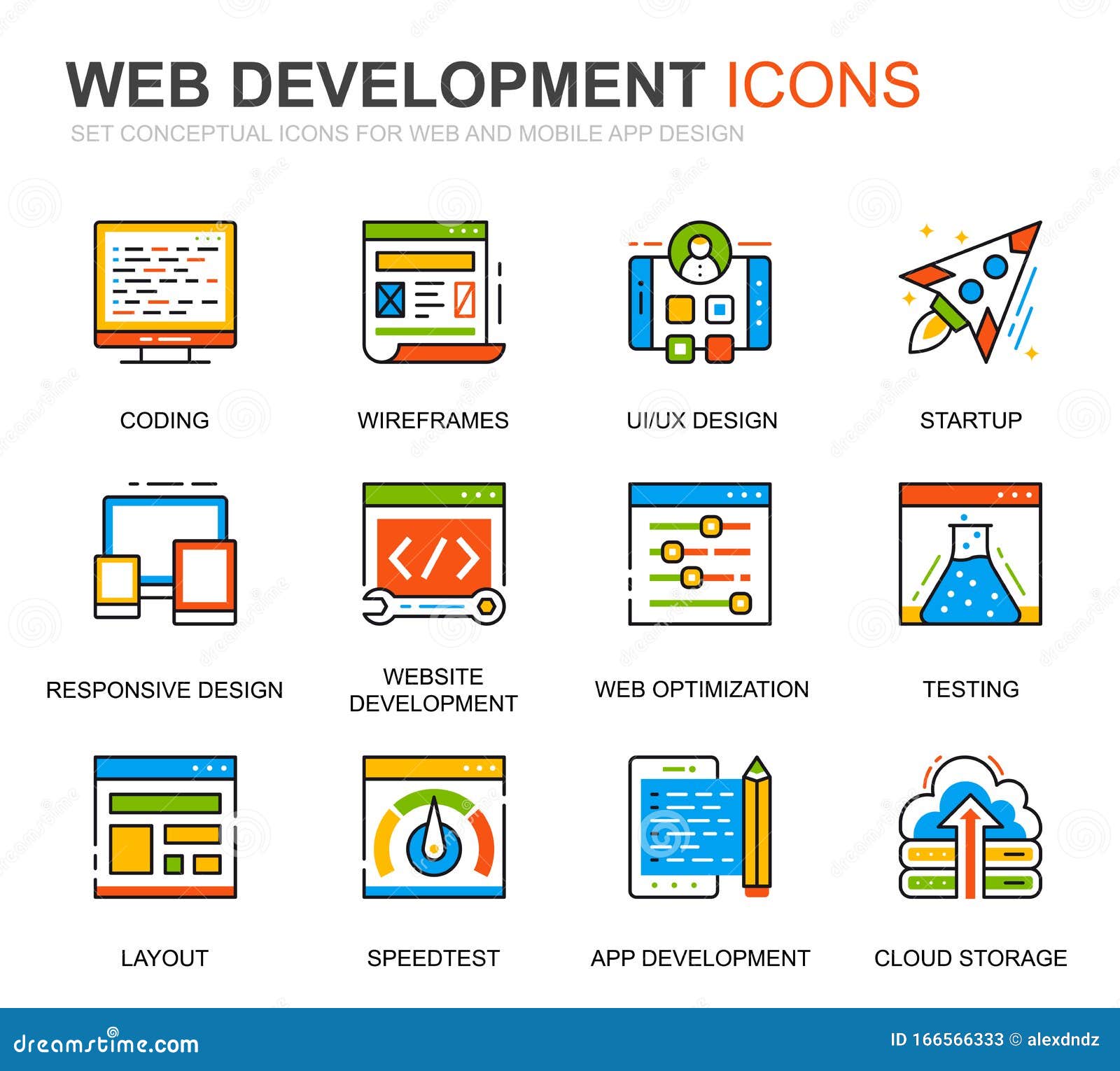 Simple Set Web Disign and Development Line Icons for Website and Mobile ...