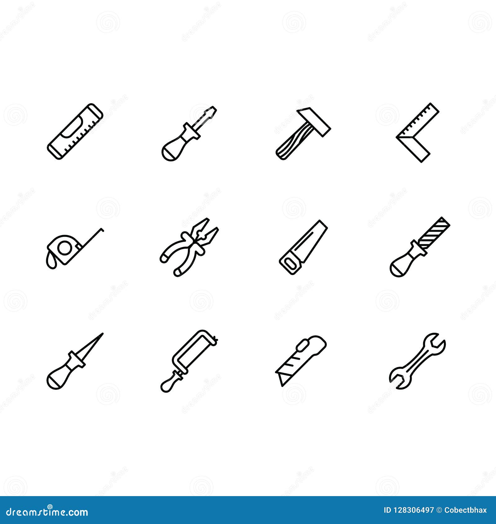 Simple Set Work Tools, Repair Tools for Locksmith and Craft Workshop ...