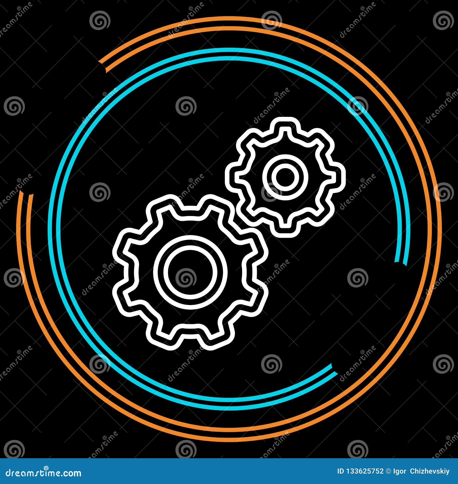 Simple Settings Thin Line Vector Icon Stock Illustration - Illustration ...