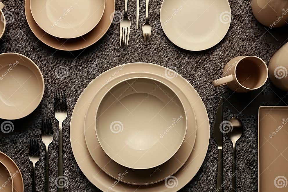A Simple Setup of White Plates and Silverware on a Table. Ideal for ...