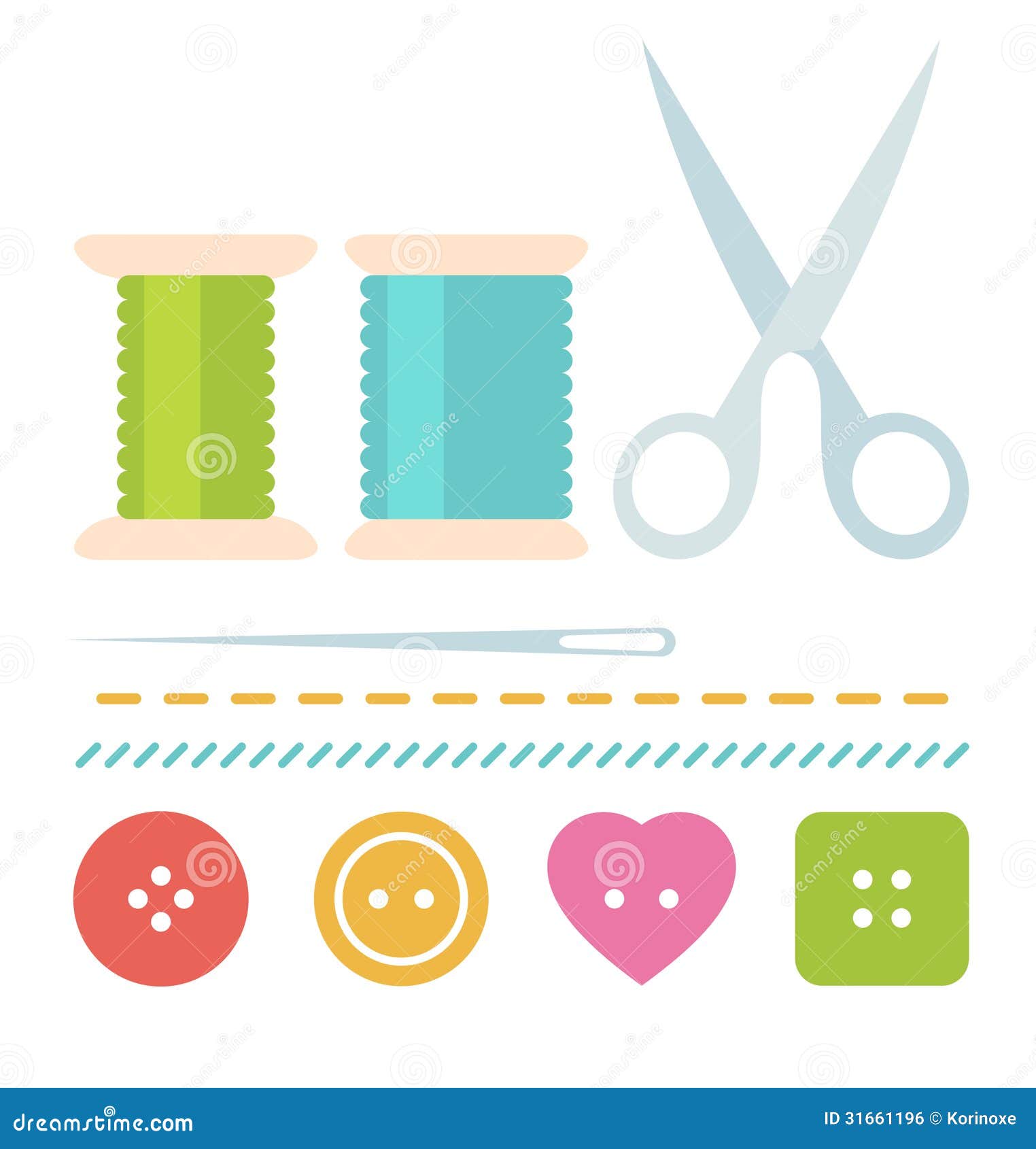 Simple Sew Set Vector Illustration | CartoonDealer.com #31661196