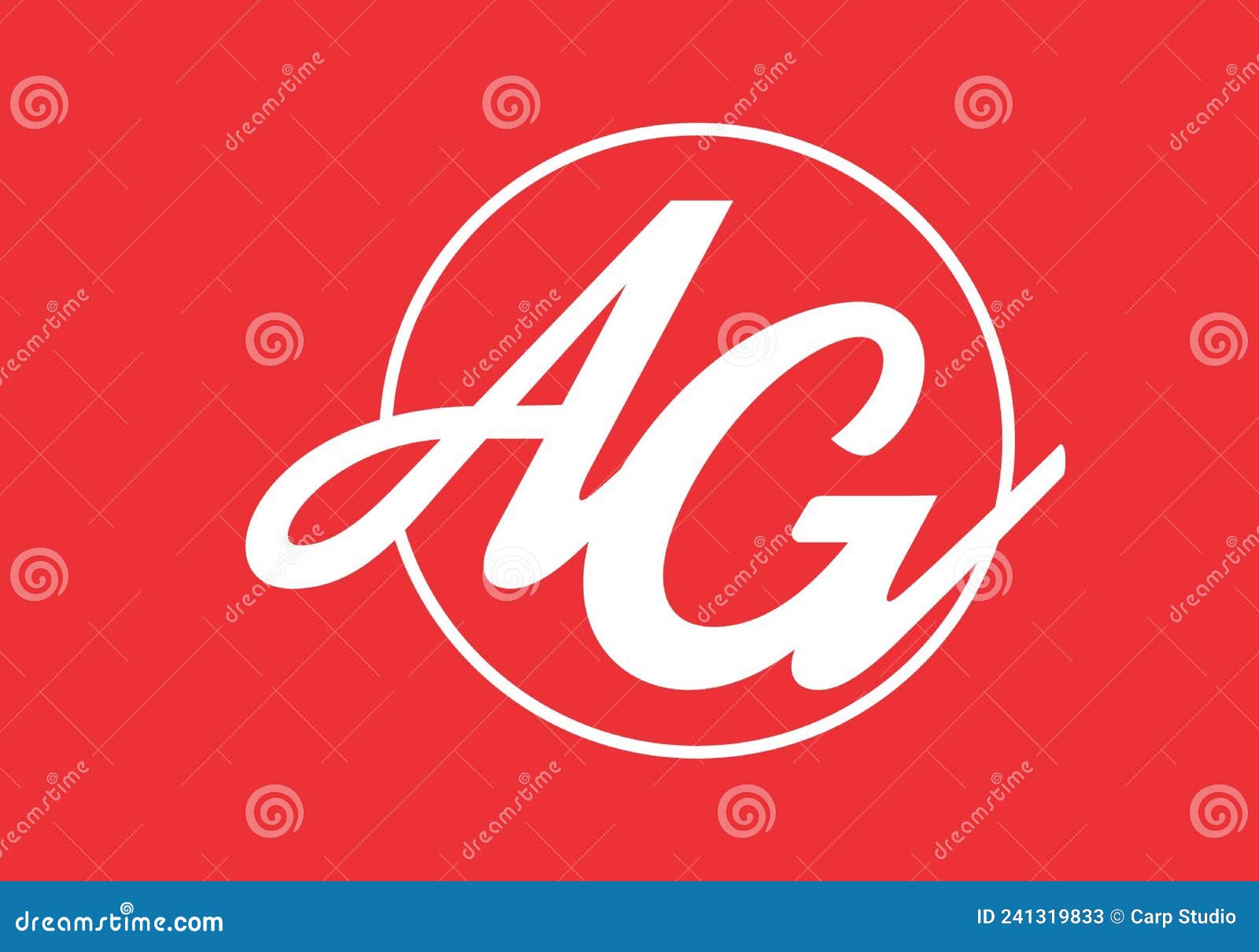 Simple Shape of AG Initial Letter Stock Vector - Illustration of font ...