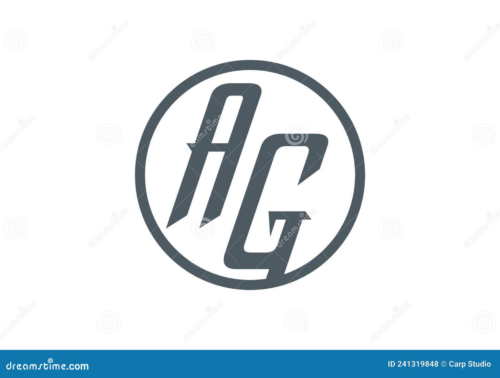 Simple Shape of AG Initial Letter Stock Vector - Illustration of letter ...