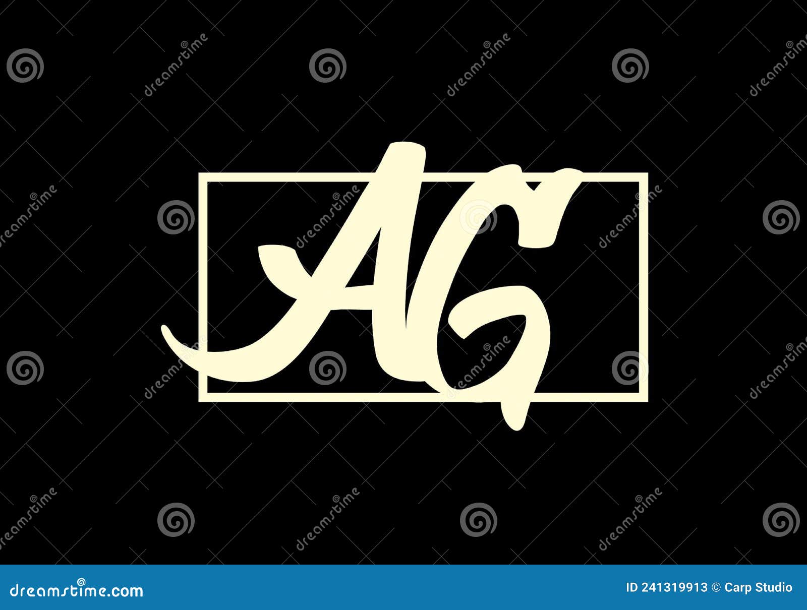 Simple Shape of AG Initial Letter Stock Vector - Illustration of logo ...