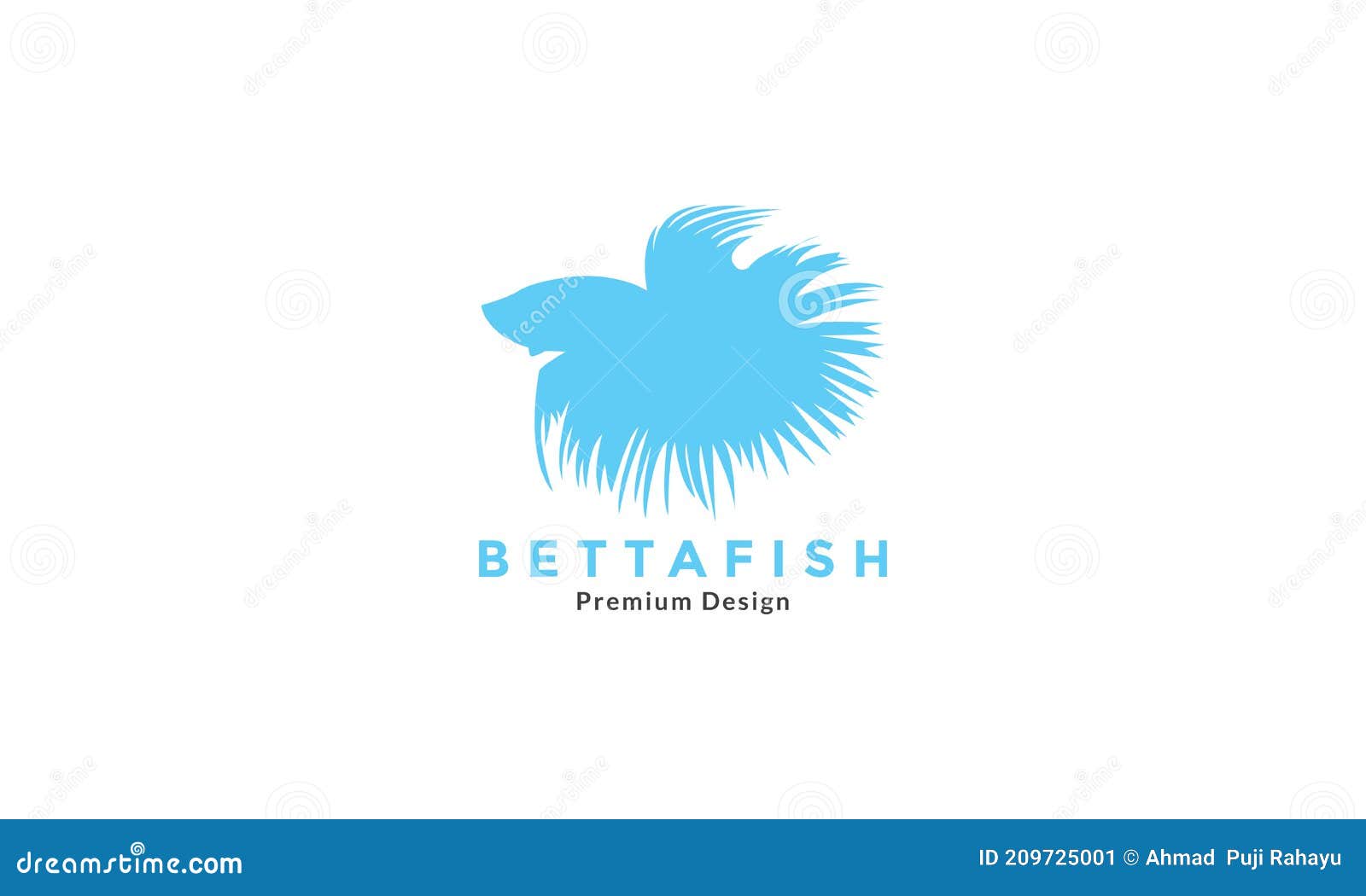 Simple Shape Blue Beta Fish Logo Vector Icon Symbol Graphic Design ...