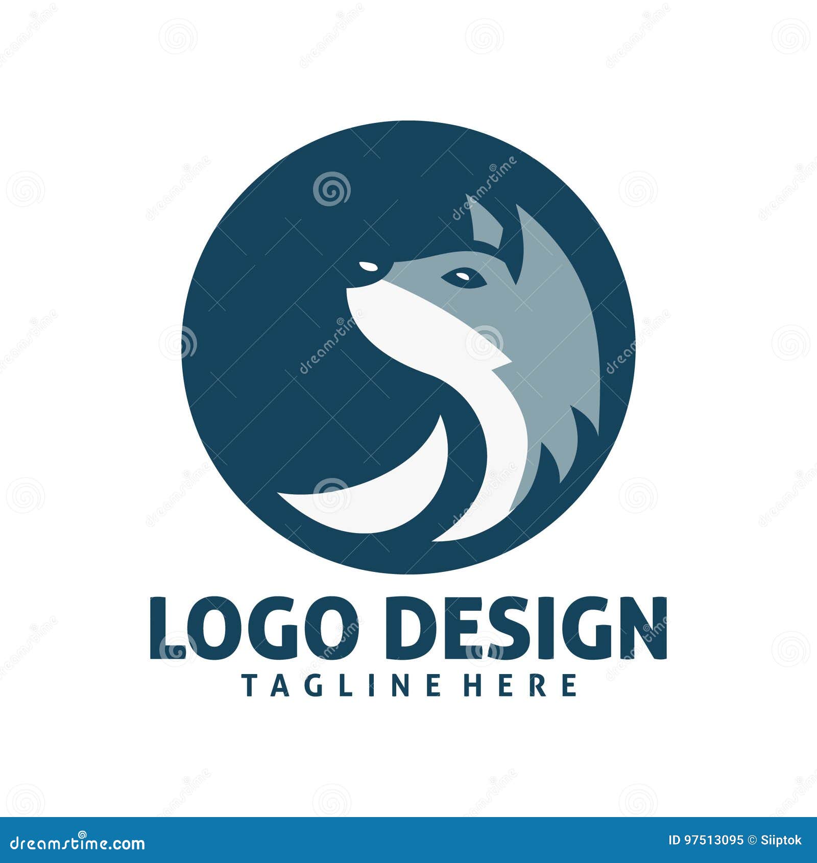 Circle wolf logo design stock vector. Illustration of professional ...