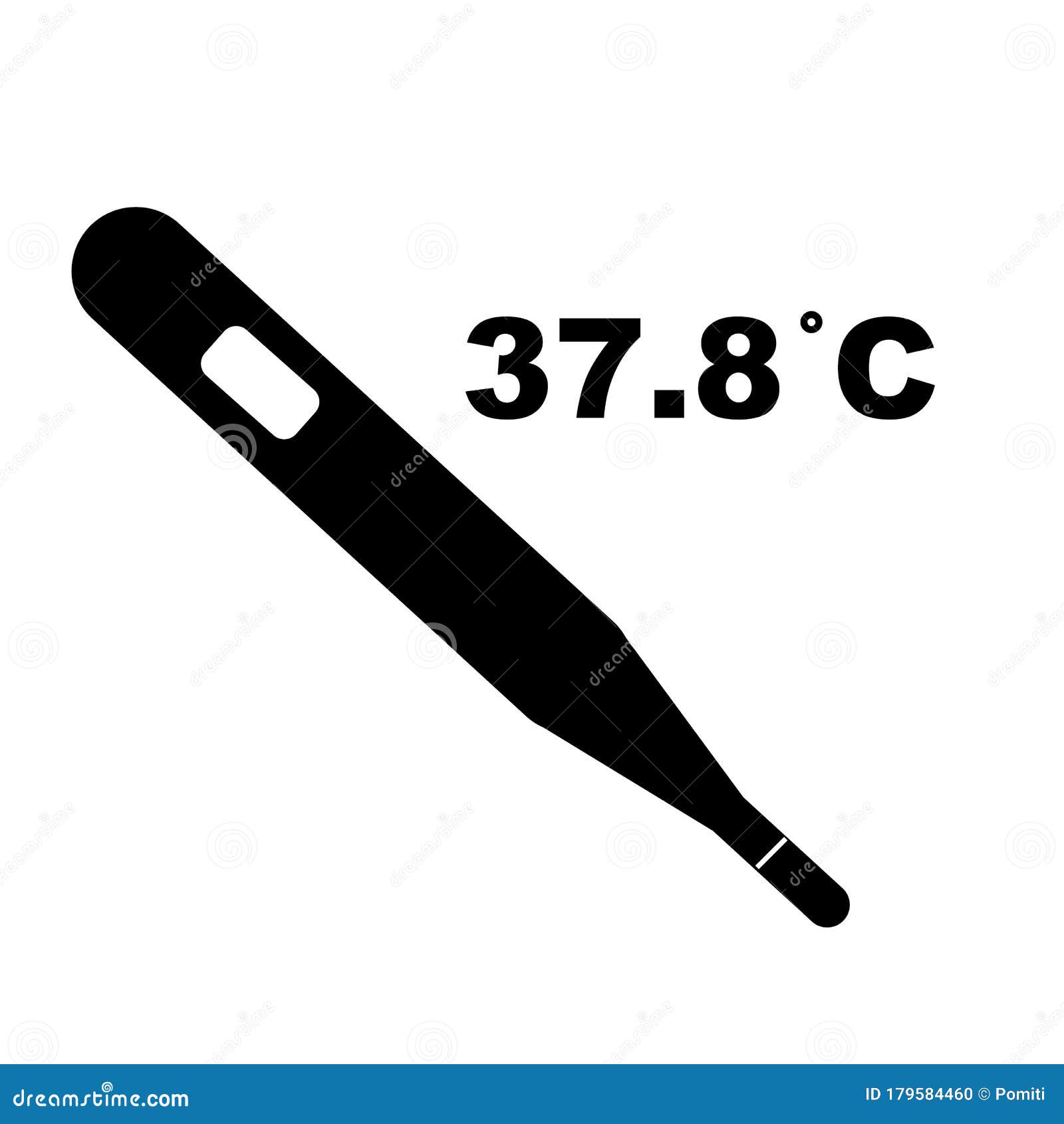 Simple Shape of Fever Thermometer Stock Vector - Illustration of ...