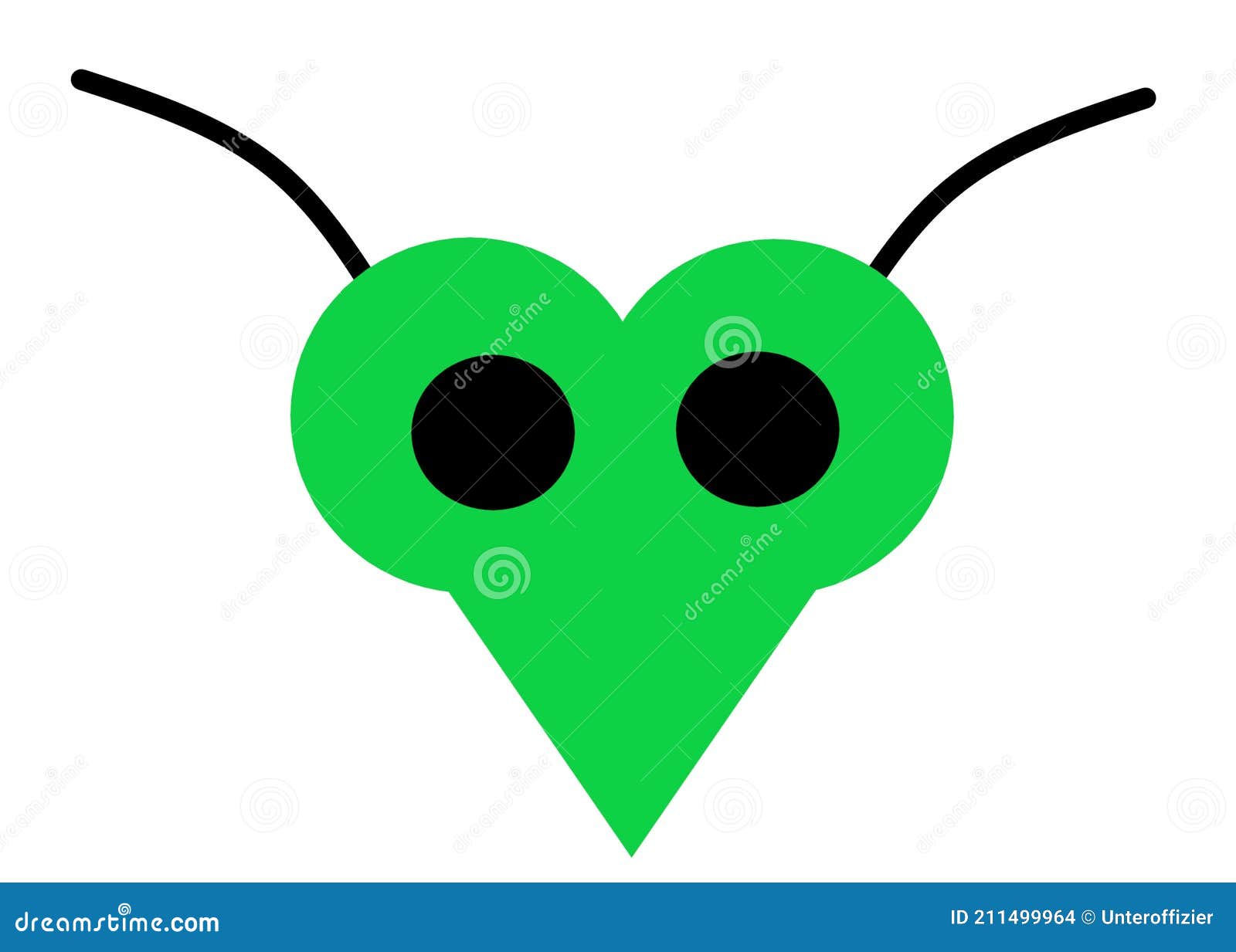 A Simple Shape of the Head of a Green Praying Mantis Insect White ...
