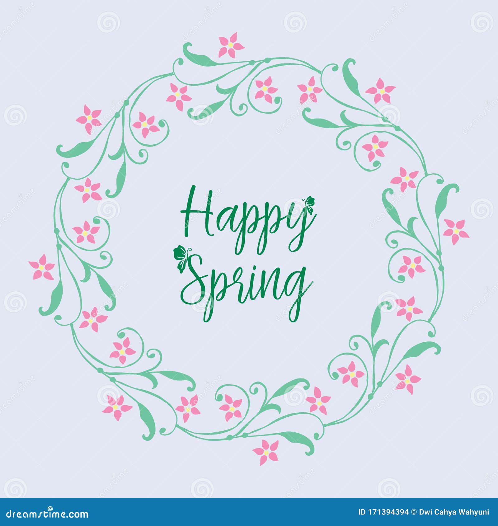 Simple Shape Pattern of Leaf and Floral Frame, for Happy Spring ...